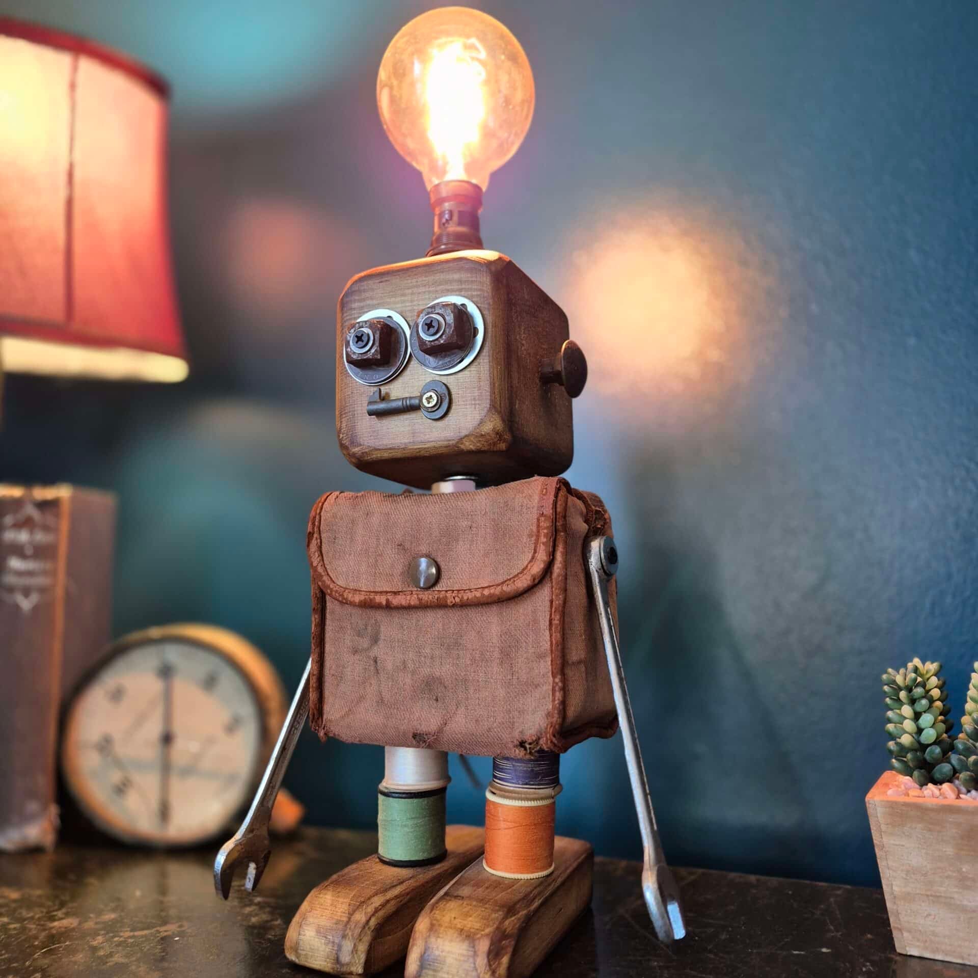 Casey The Cutie Boy Robot Lamp - Just Dandy