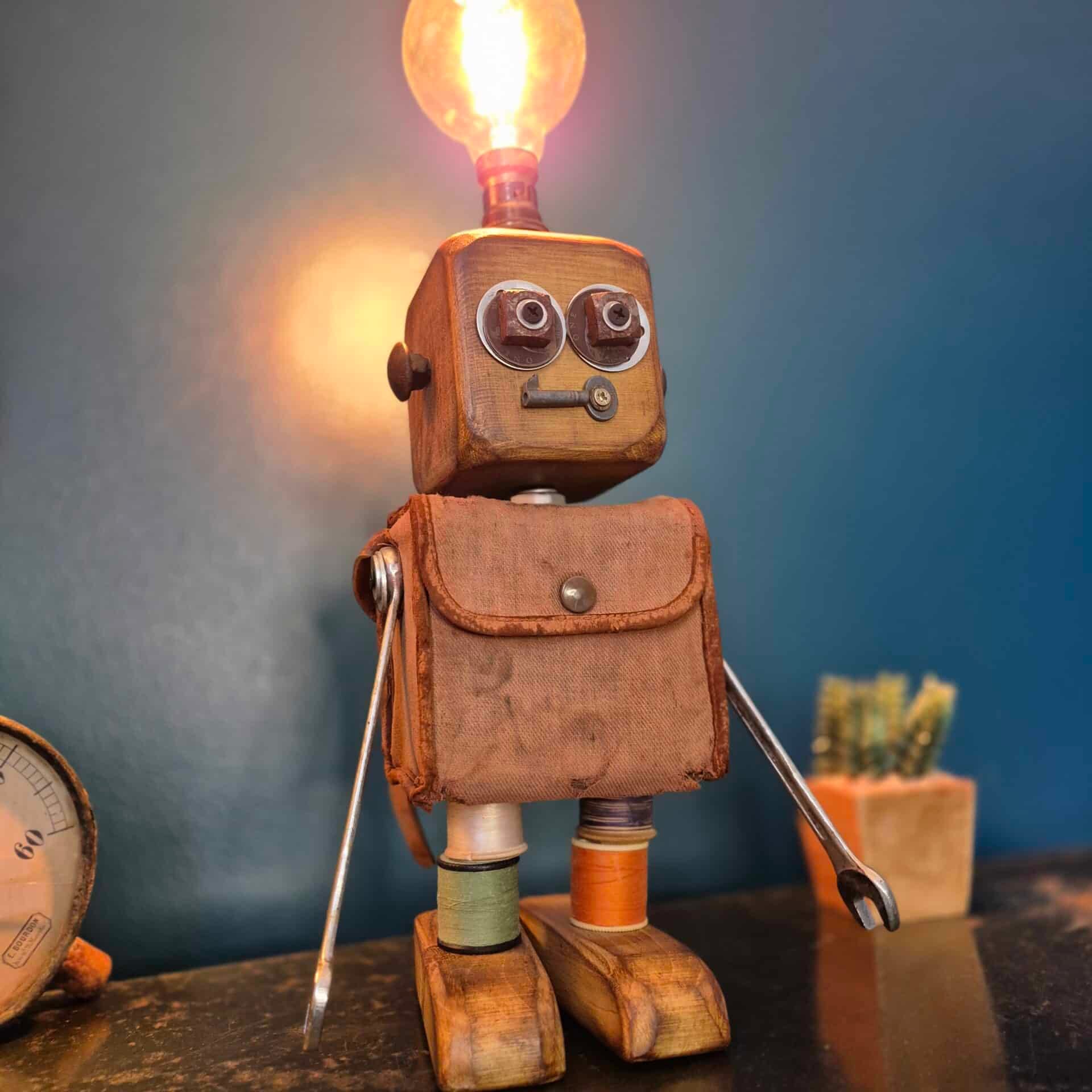 Casey The Cutie Boy Robot Lamp - Just Dandy